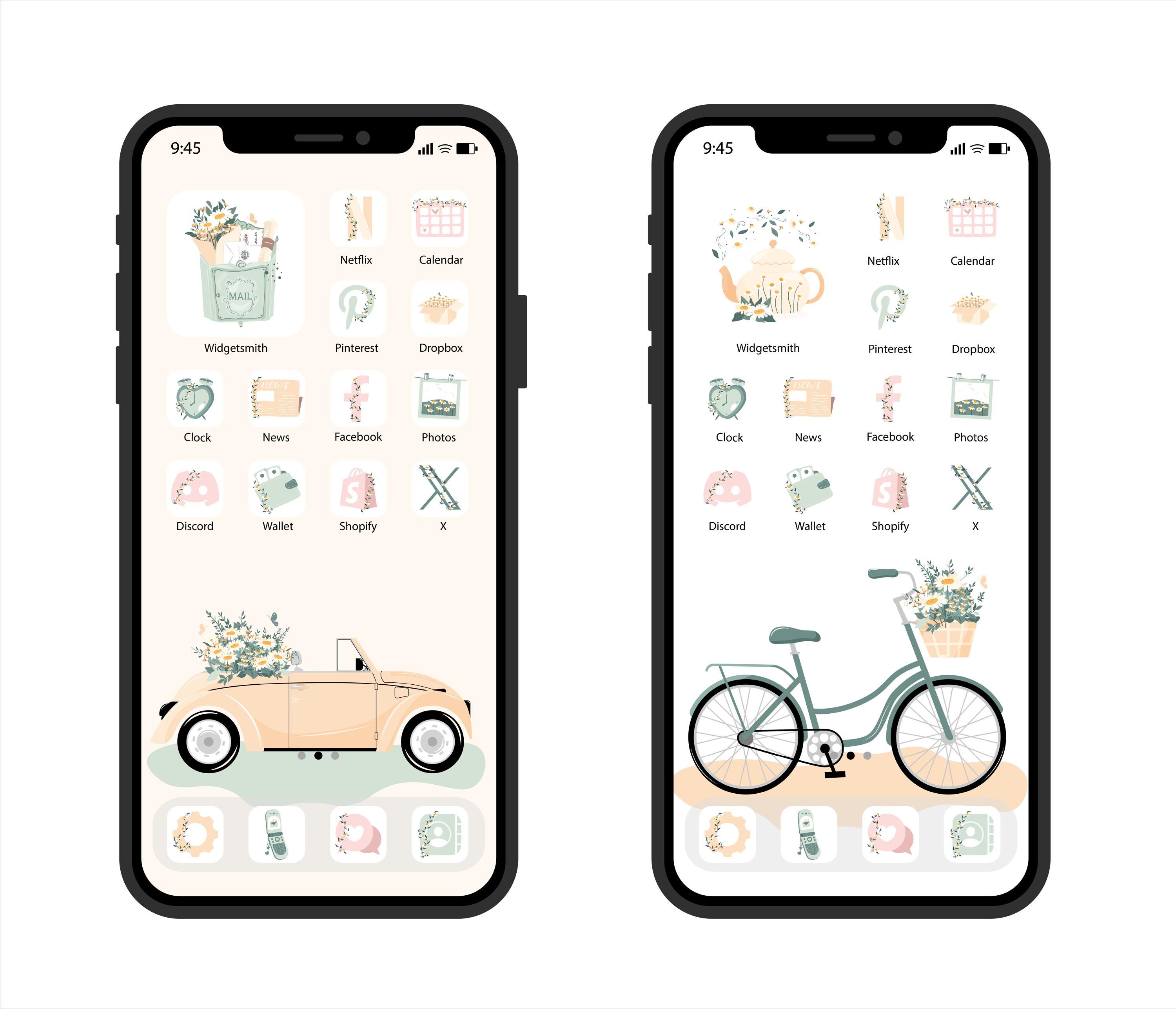 Daisy App Icons, Daisy App Icon Set, Ios App Icons, Flower App Icons ...