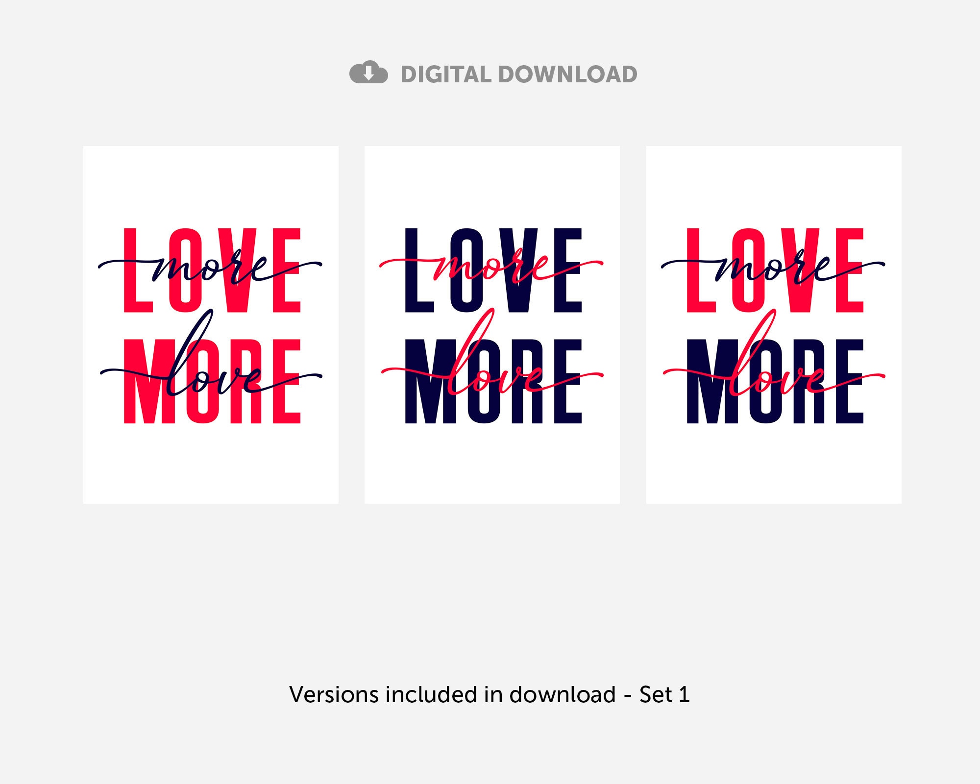 Poster love More More Love Printable Wall Art Inspirational Wall Decor ...