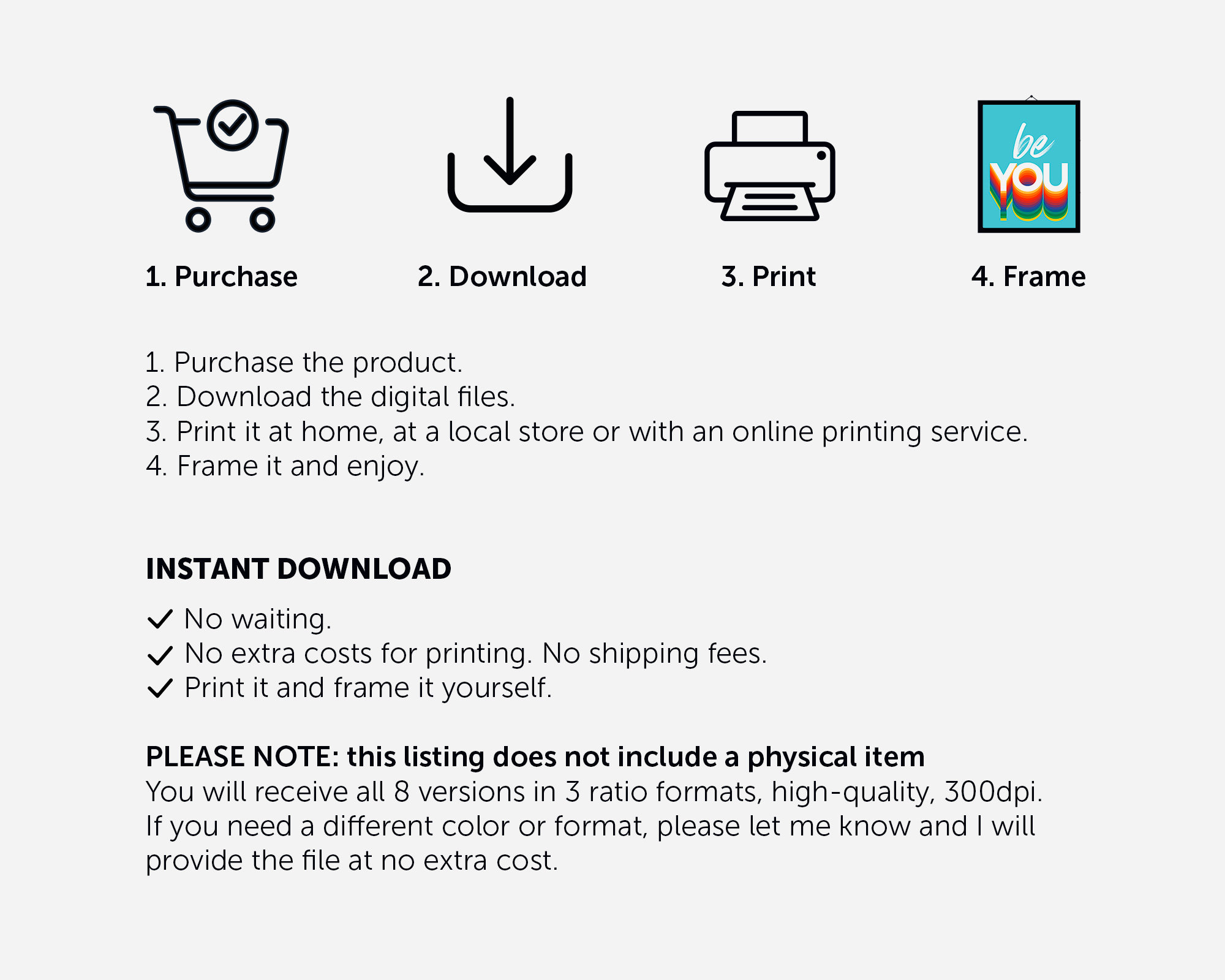 Printable Poster Be You Motivational Printable Art - Etsy