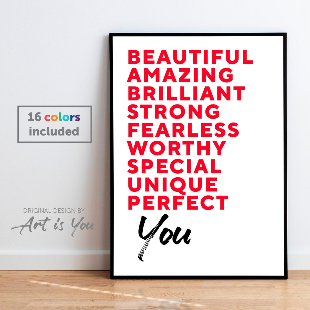 Poster "you" | Positive Poster, Motivational & Inspirational | Original ...