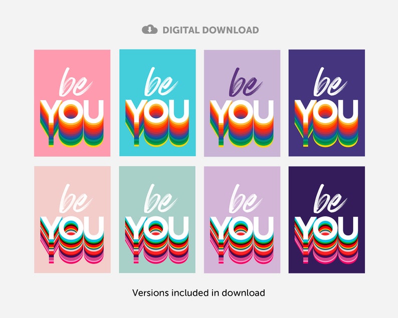 Printable Poster Be You | Motivational Printable Art | Self-love Be ...