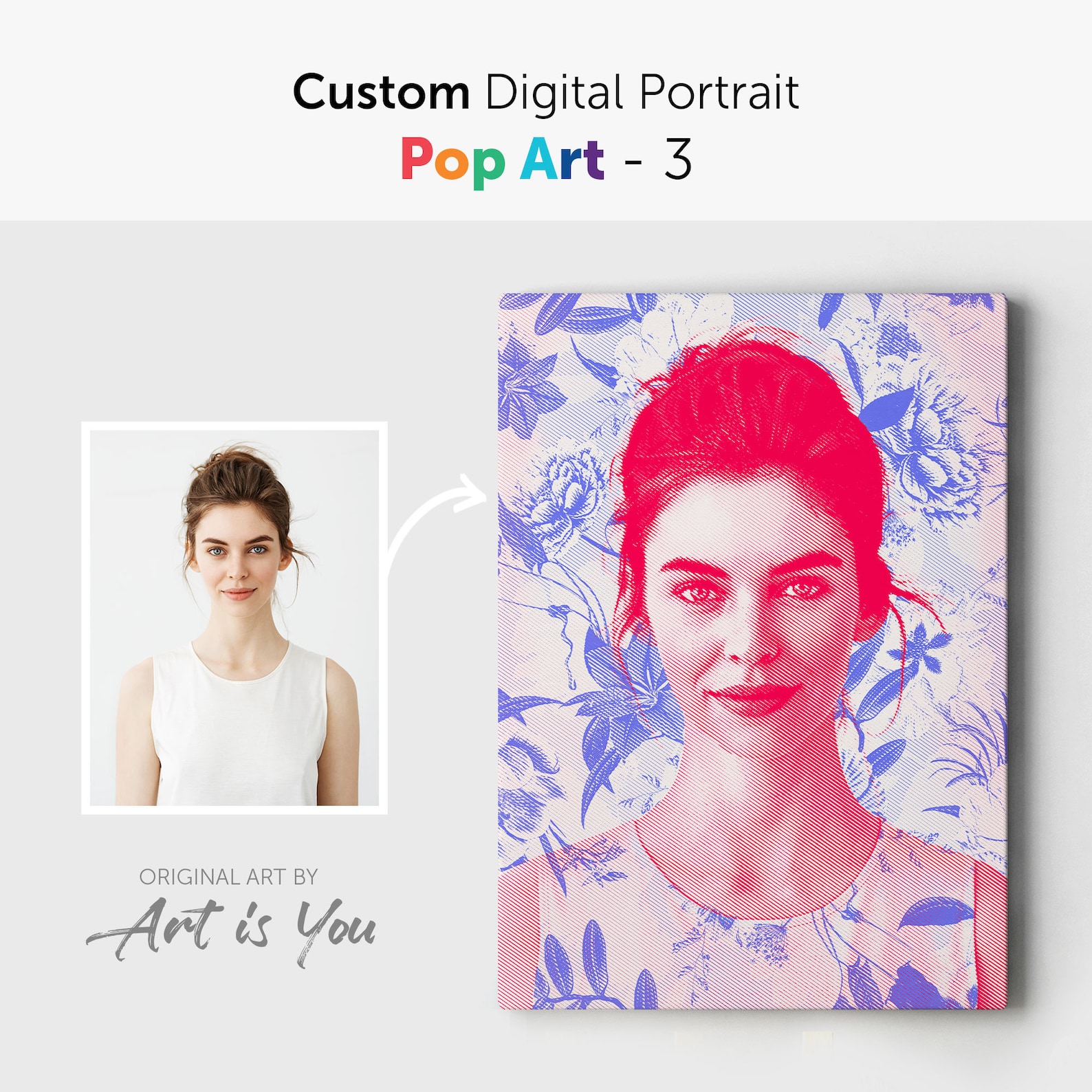 Custom Pop Art Portrait From Photo | Original Personalized Pop Art ...