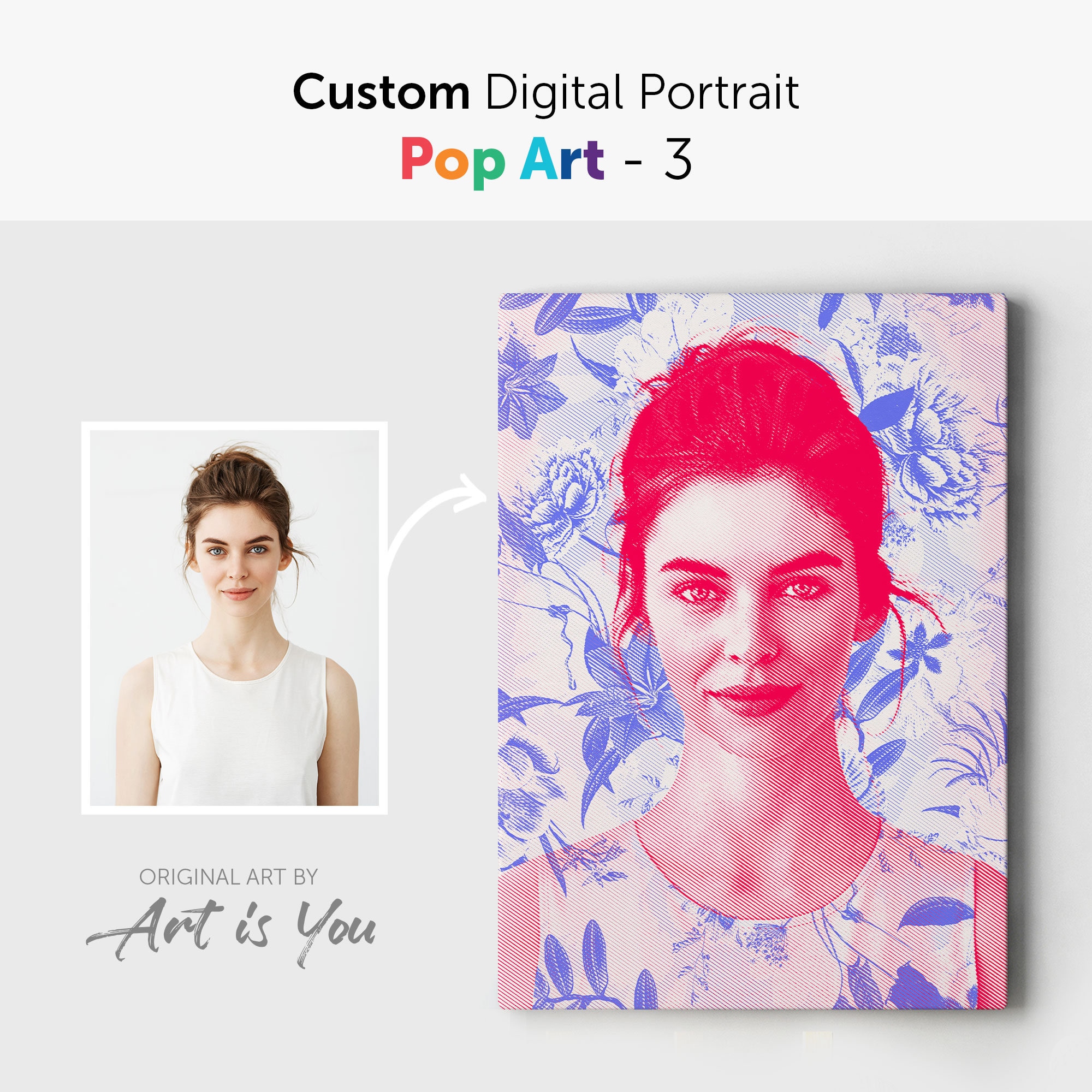Custom Pop Art Portrait From Photo | Original Personalized Pop Art ...