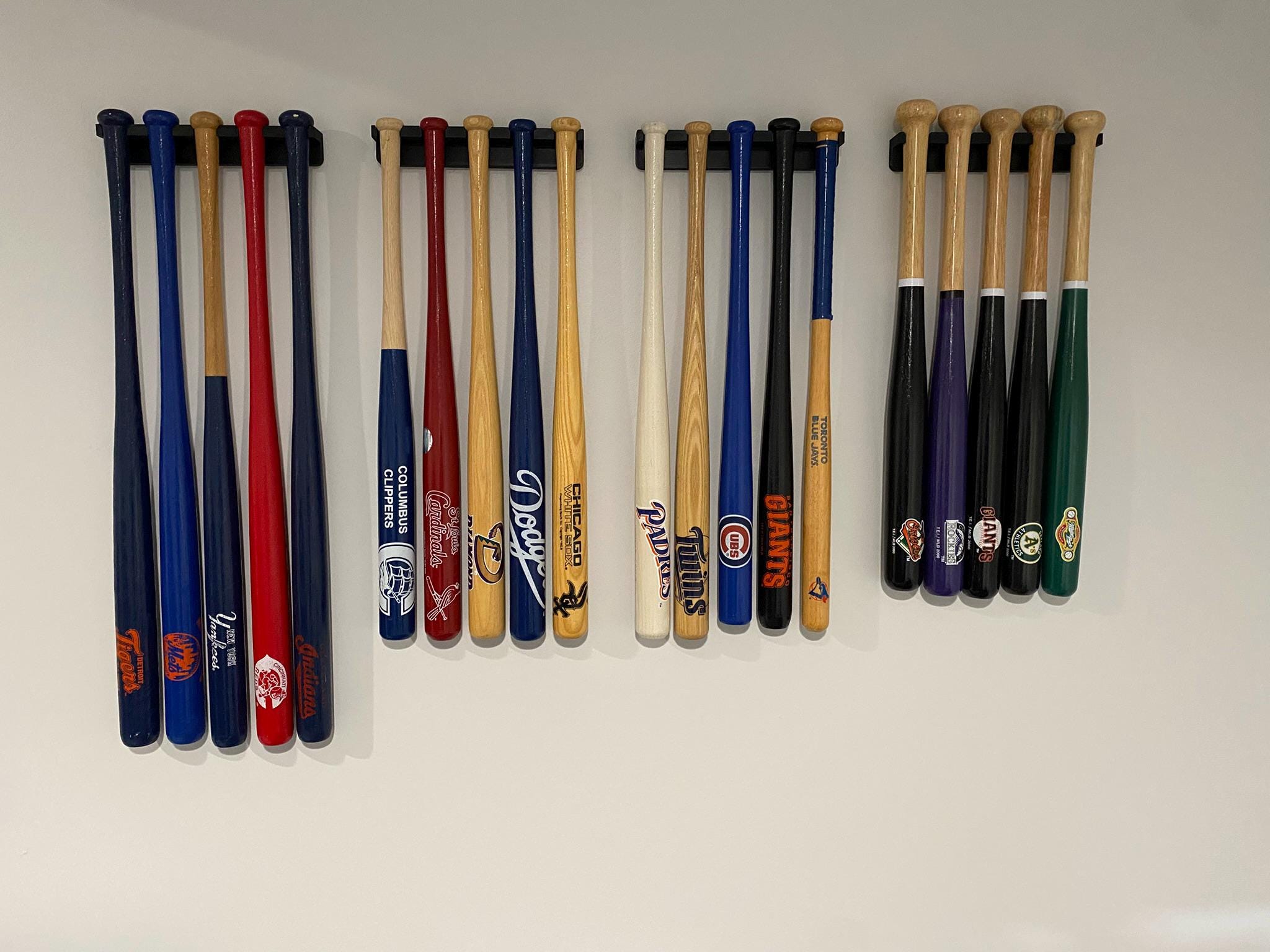 Mini Baseball Bat Wall Mount Display: Holds 5 Mini Bats - Etsy