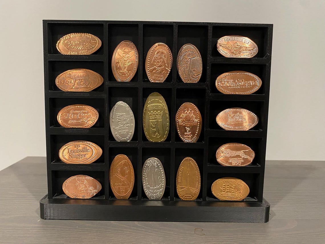 Pressed Penny Display: Holds 19 Smushed Pennies - Etsy