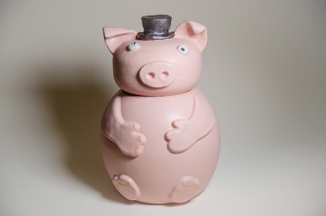 Pink Pig Cookie Jar – Handmade Ceramic Snack Jar, Whimsical Farm Animal ...