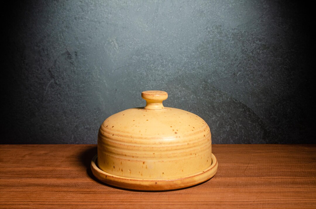 Round Covered Butter Dish – Domed Ceramic Butter Plate, Stoneware ...