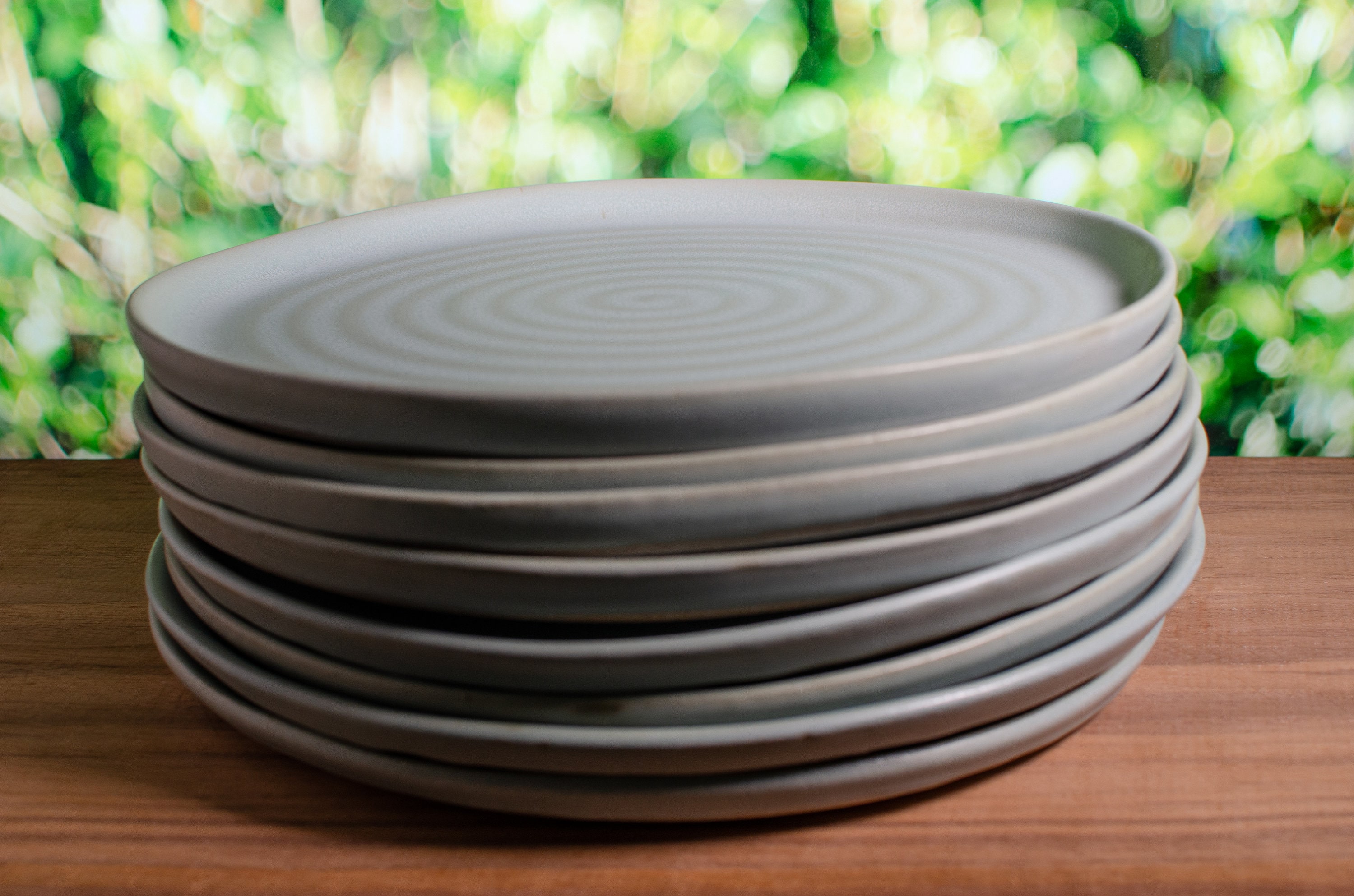 Slate Blue Ceramic Dinner Plates Wheel-thrown Blue Grey Round Plates ...