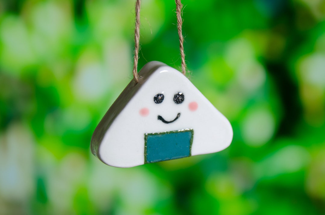 Onigiri Ornament – Handmade Porcelain Rice Ball Decoration, Kawaii ...