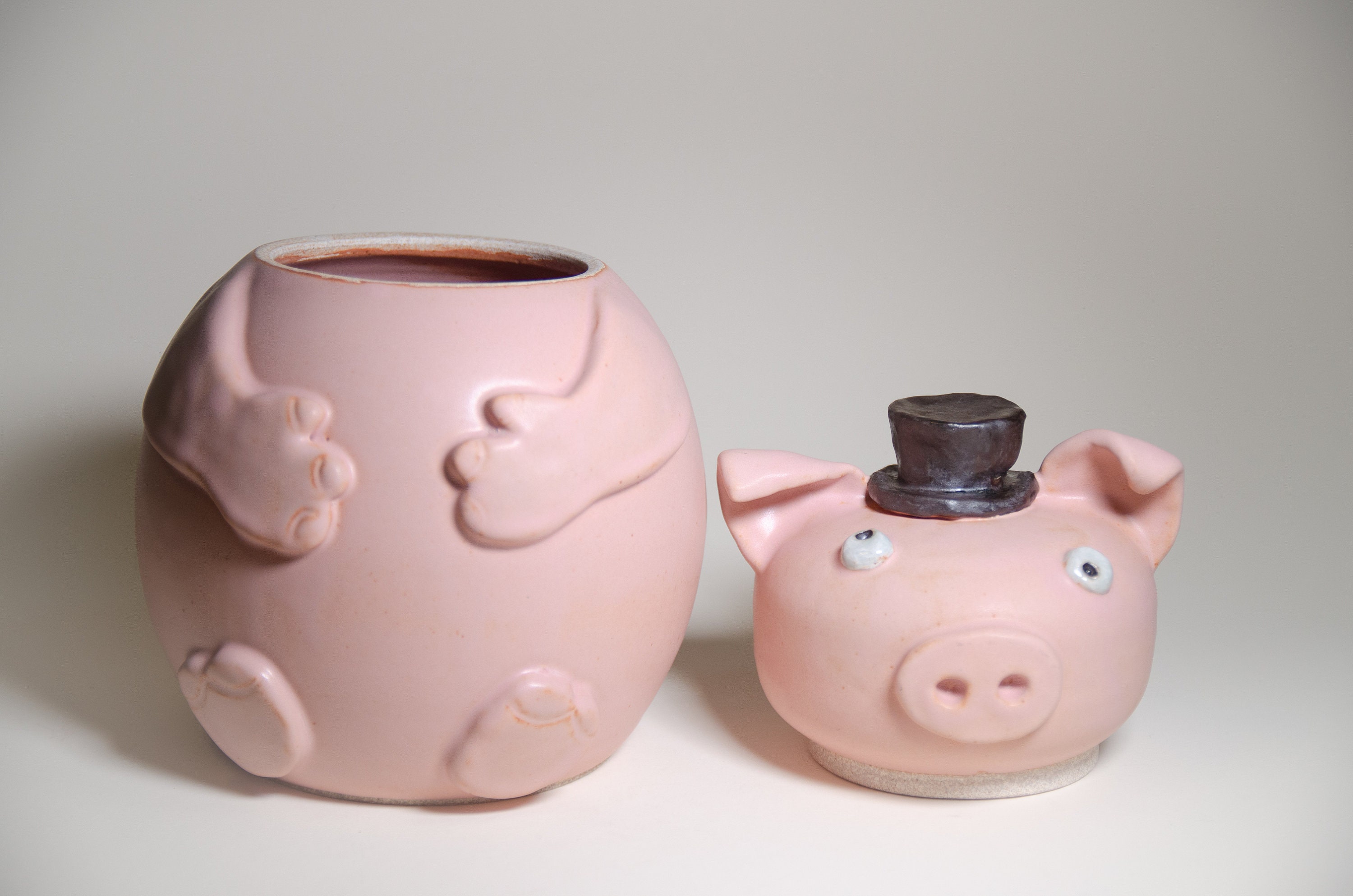 Pink Pig Cookie Jar – Handmade Ceramic Snack Jar, Whimsical Farm Animal ...