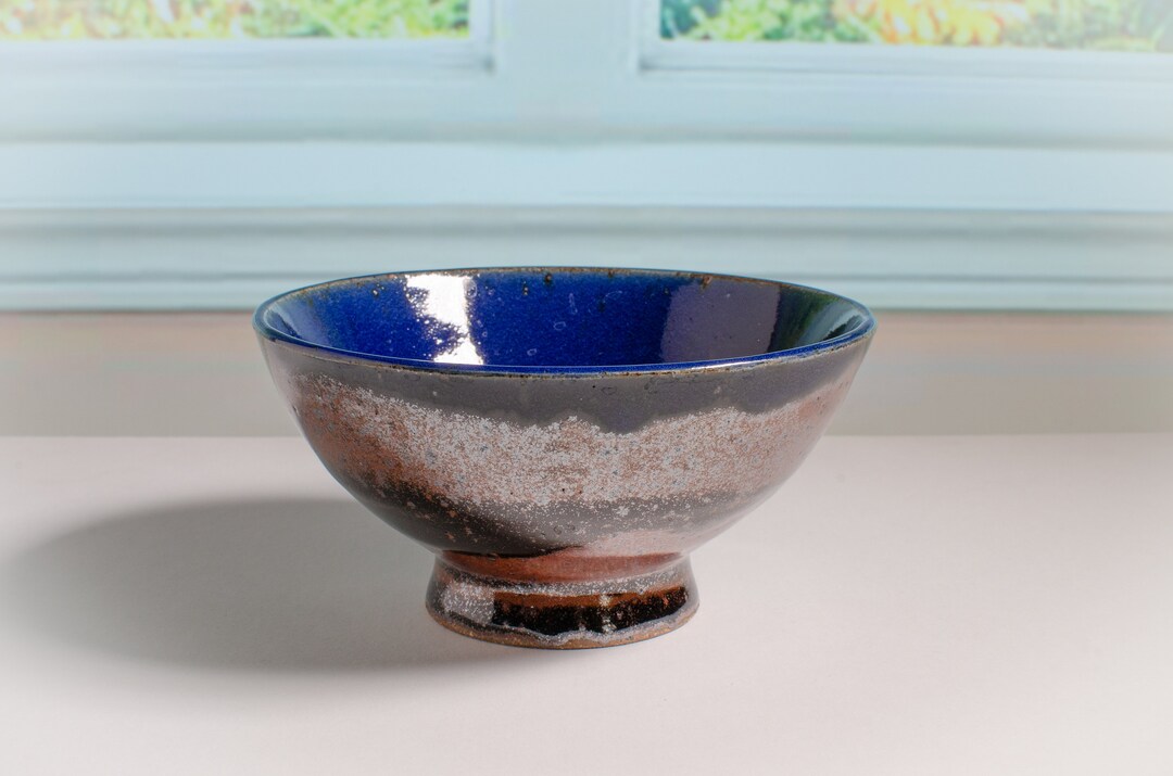 Black & Bronze-colored Rice Bowl Ceramic, Wheel-thrown, Handmade, Hand ...