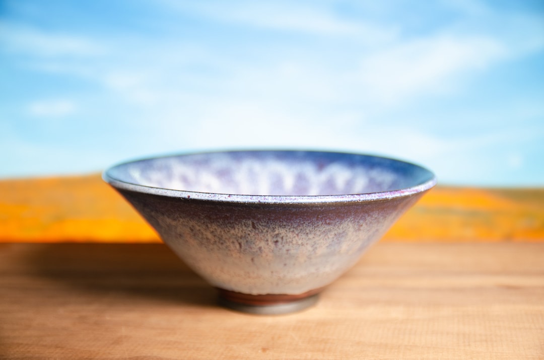 Cranberry Red, Blue & White Ramen Bowl – Handmade Ceramic Wheel-thrown ...