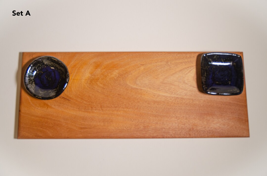 18" Rectangular Bread Board Set, Mahogany Cheese Board Set, Wooden ...