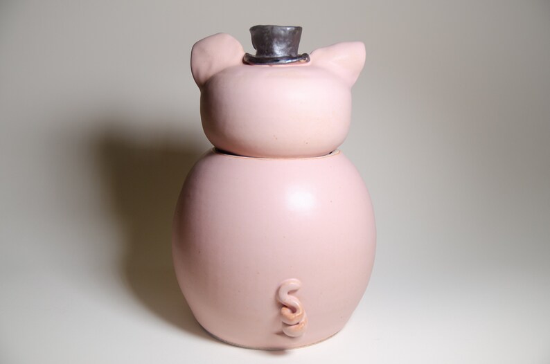 Pink Pig Cookie Jar – Handmade Ceramic Snack Jar, Whimsical Farm Animal ...