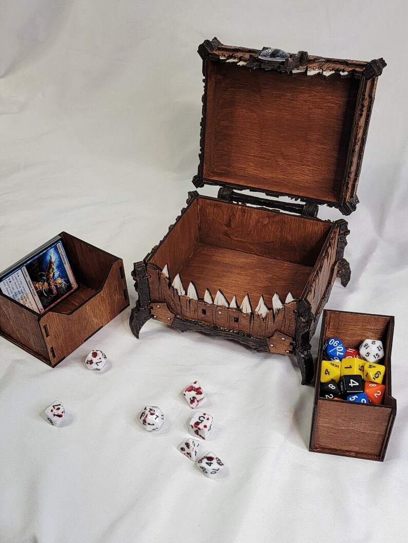 Handcrafted Mimic Chest Dnd & MTG Deck Box Custom Dice Holder - Etsy