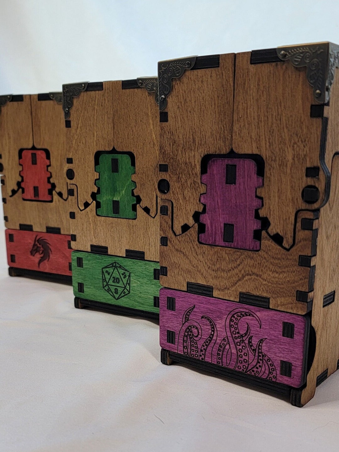 Handcrafted Dice & Game Card Storage Box - Unique Mechanism - Ideal for ...