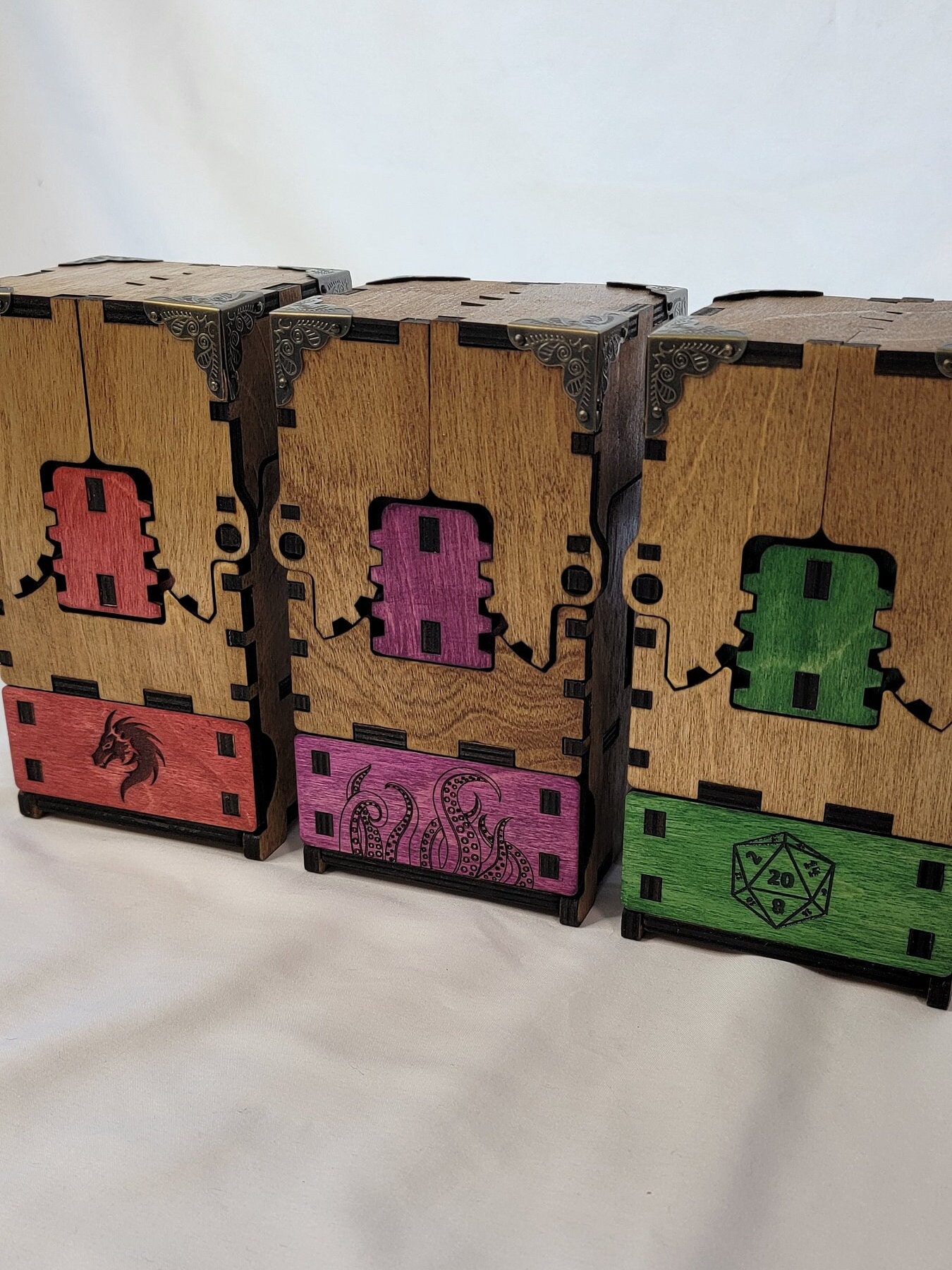 Handcrafted Dice & Game Card Storage Box - Unique Mechanism - Ideal for ...