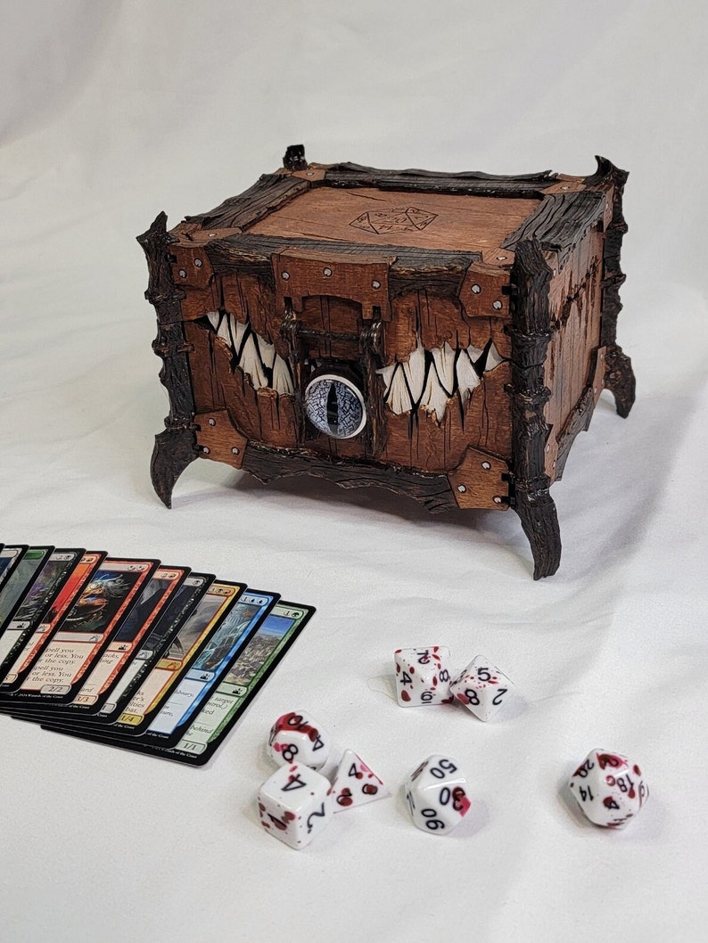 Handcrafted Mimic Chest Dnd & MTG Deck Box Custom Dice Holder - Etsy