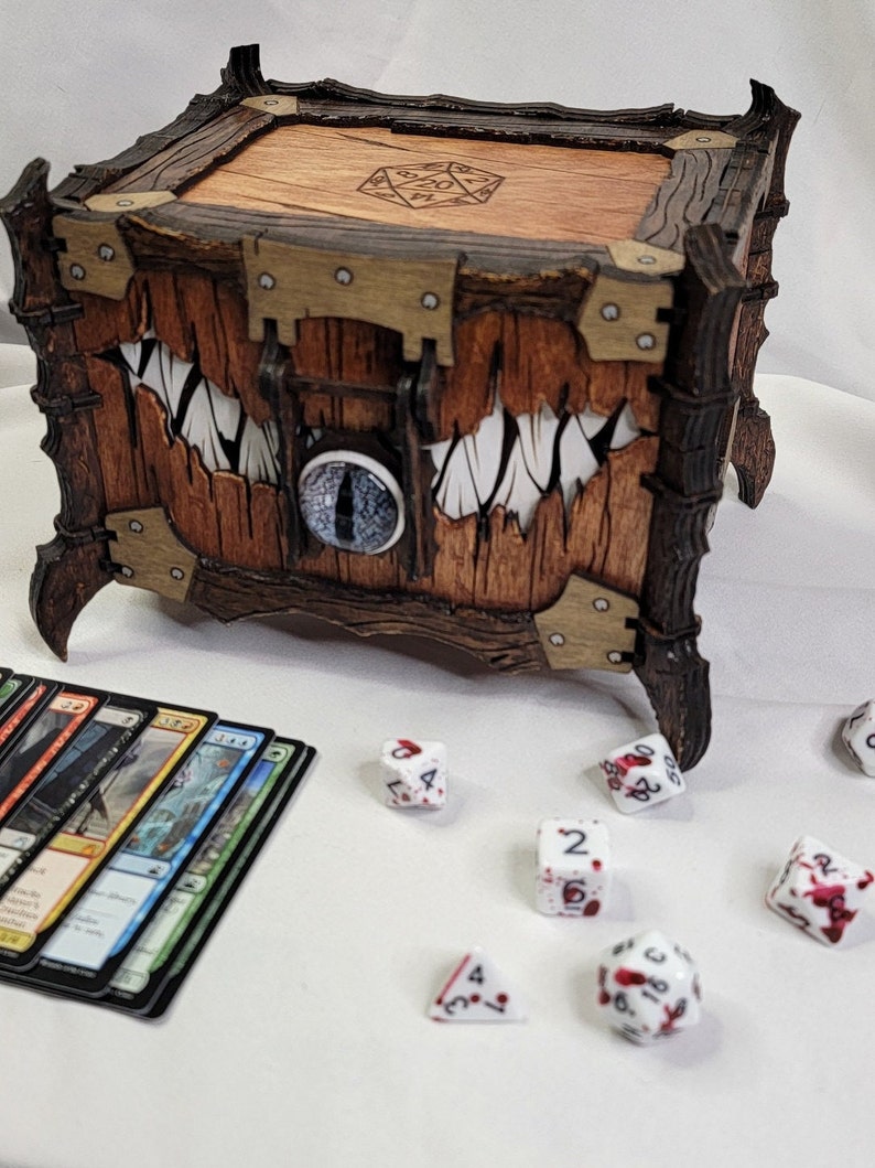 Handcrafted Mimic Chest Dnd & MTG Deck Box Custom Dice Holder - Etsy