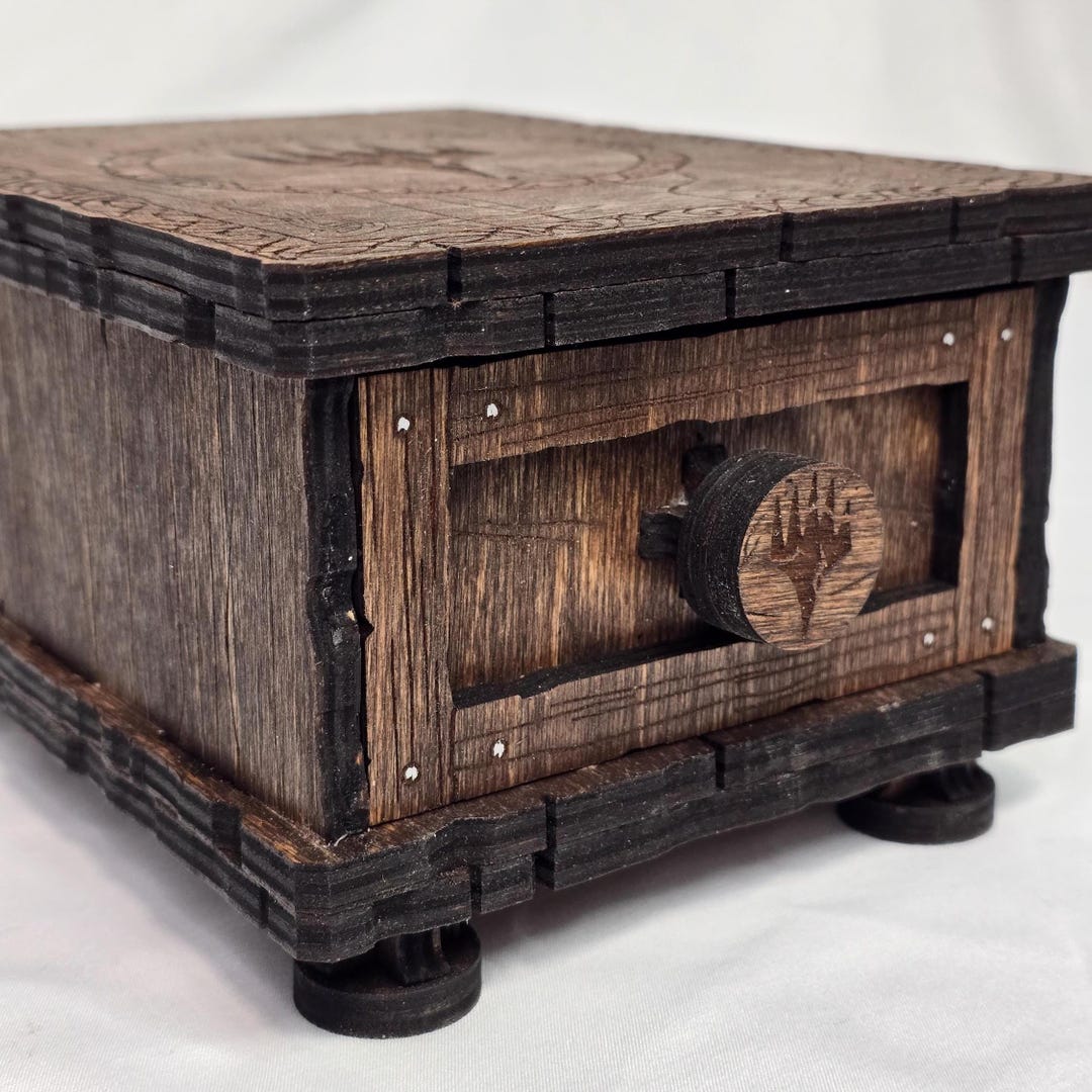 Wood Tarot Card Box With Drawer – Crystal Storage Chest for Runes ...