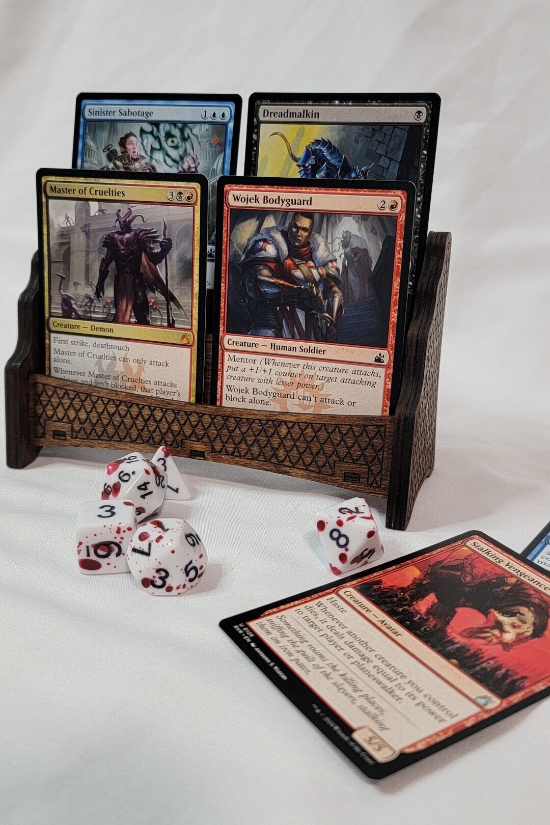 Dragon Scale Wooden Card Holder - Handcrafted Tabletop Gaming Accessory ...