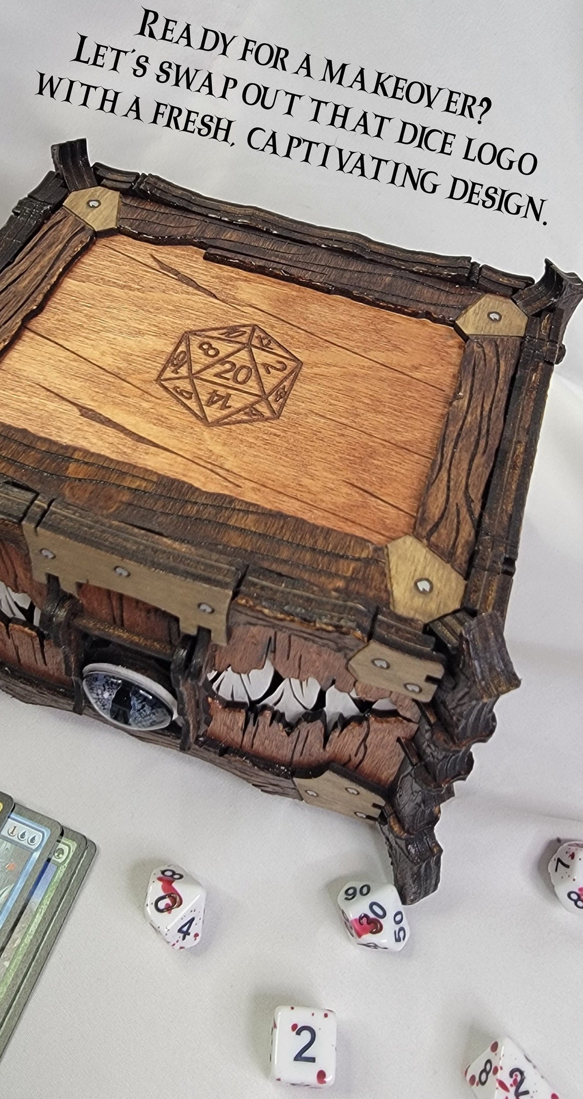 Handcrafted Mimic Chest – Dnd & MTG Deck Box – Custom Dice Holder - Etsy