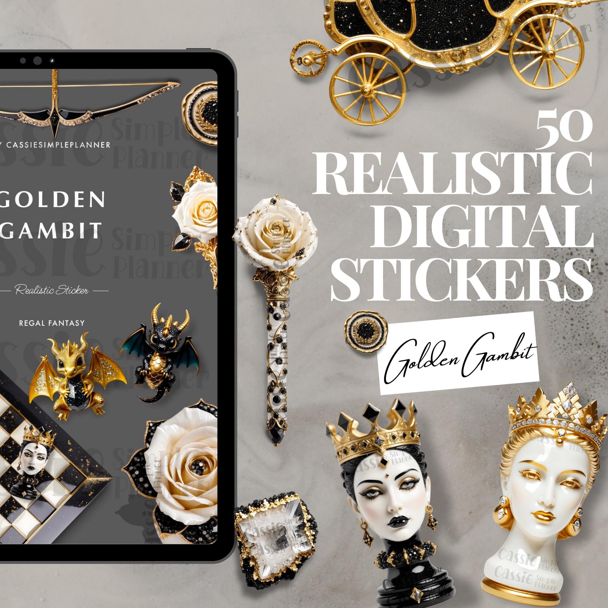 Realistic Digital Sticker | Golden Gambit Kit - Etsy