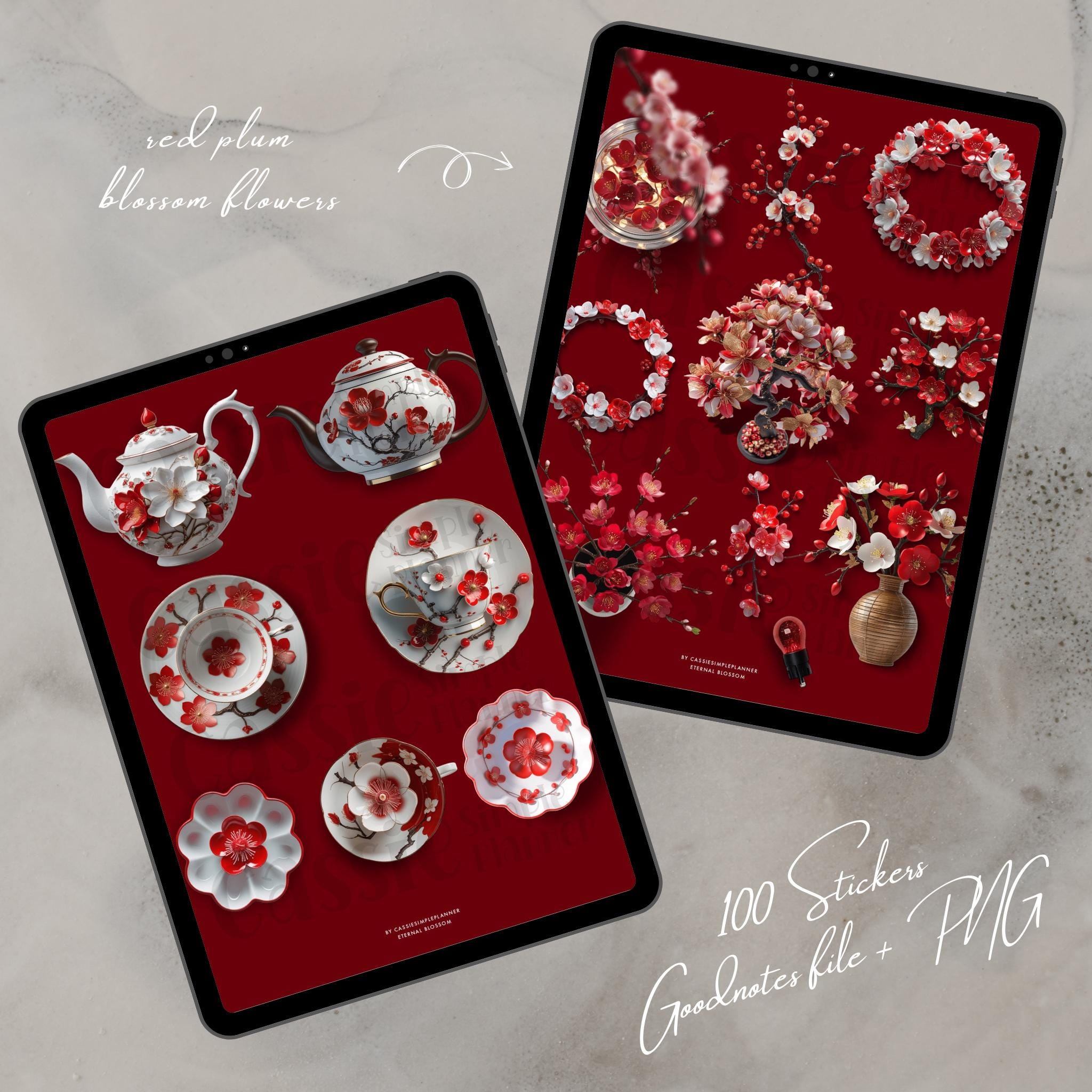 Realistic Digital Sticker | Eternal Blossom Kit - Etsy