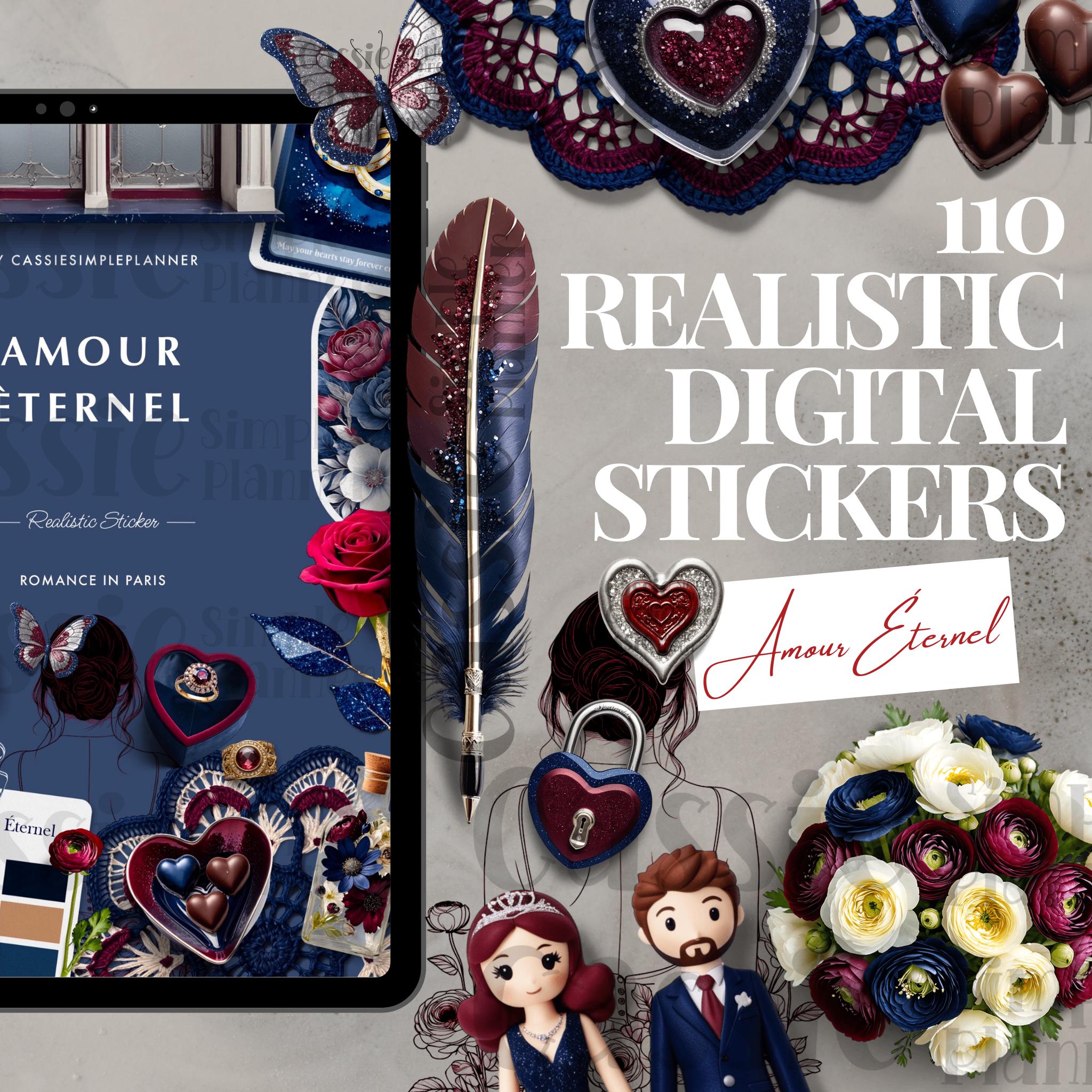 Realistic Digital Sticker | Amour Éternel Kit - Etsy