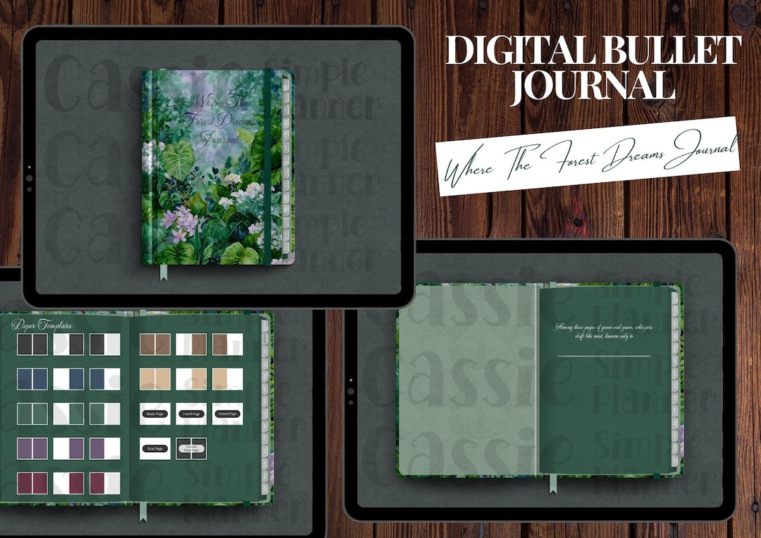 Digital Bullet Journal | Where the Forest Dreams Journal - Etsy