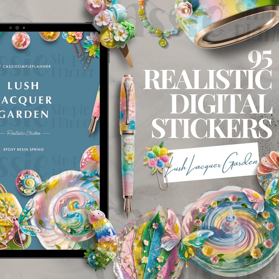 Realistic Digital Sticker | Lush Lacquer Garden Kit - Etsy