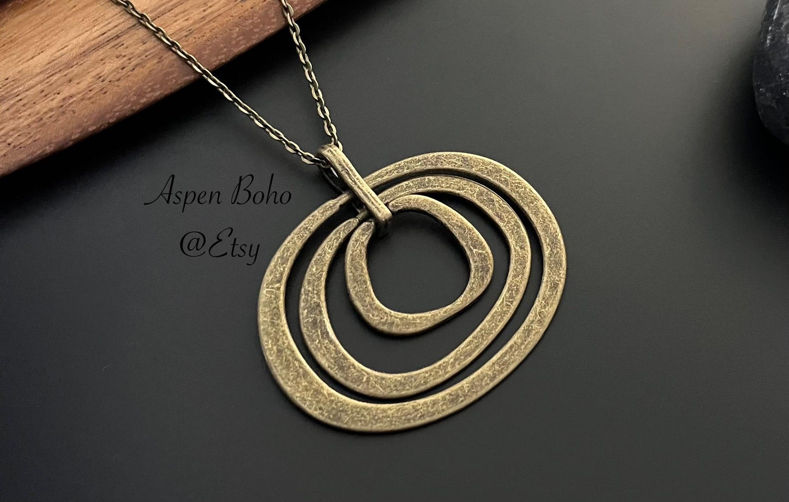 Boho Necklaces for Women, Bronze Large Necklaces, Bohemian Antique Gold ...