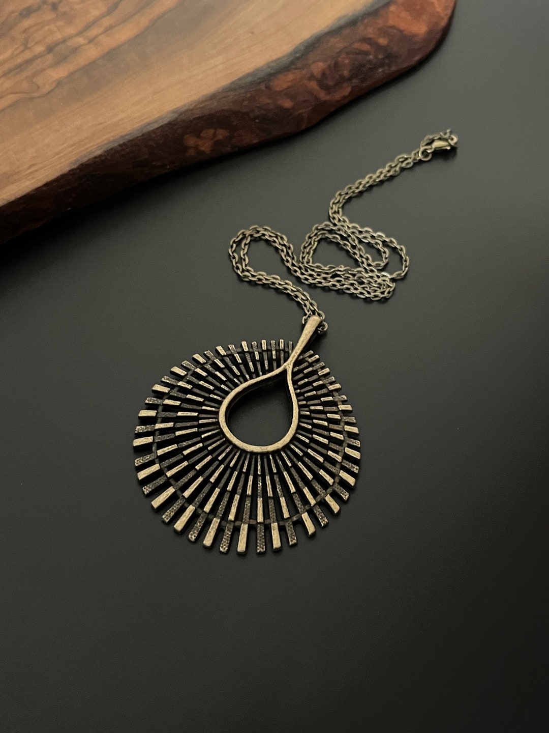 Boho Necklaces for Women, Bronze Large Necklaces, Bohemian Antique Gold ...