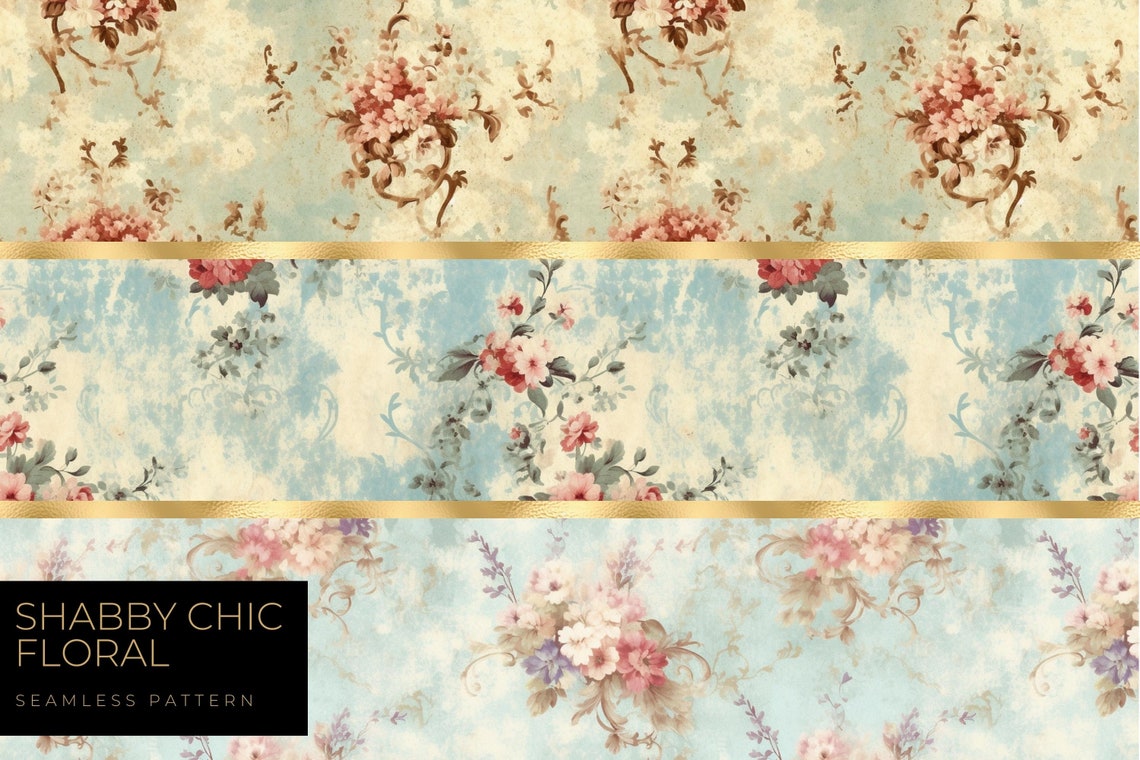 Seamless Vintage Flowers Digital Paper Shabby Chic Floral - Etsy
