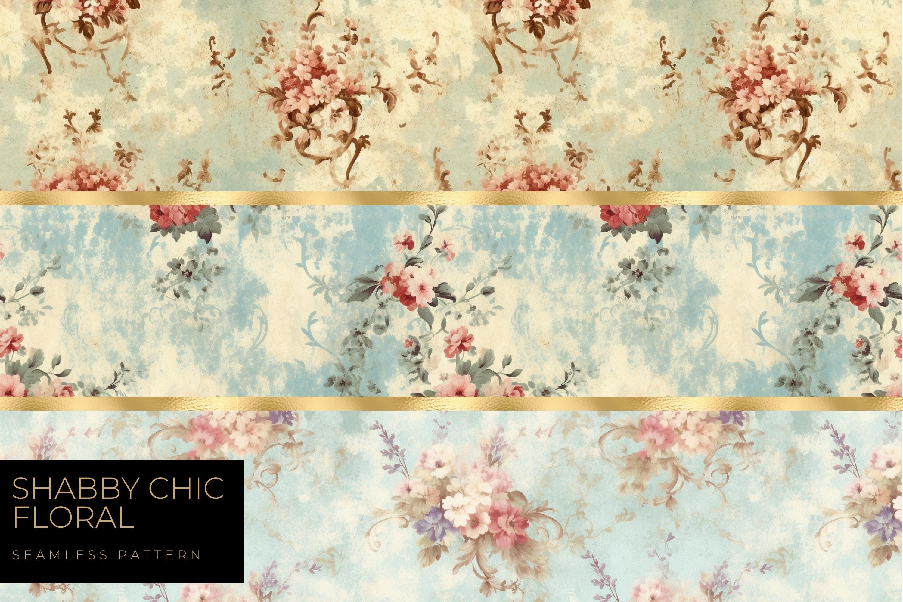 Seamless Vintage Flowers Digital Paper Shabby Chic Floral - Etsy