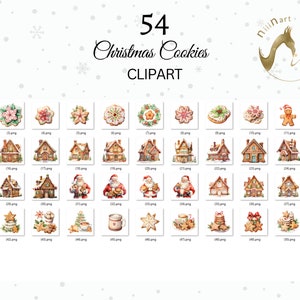 Christmas Cookies Clipart, Clip Art Set of Gingerbread, Christmas ...