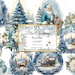Watercolor Blue Christmas Clipart PNG Bundle, Blue Winter Christmas ...