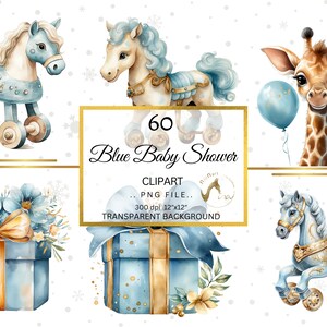 Baby Boy Bundle, Watercolor Clipart, Baby Shower, Newborn Baby, Clipart ...