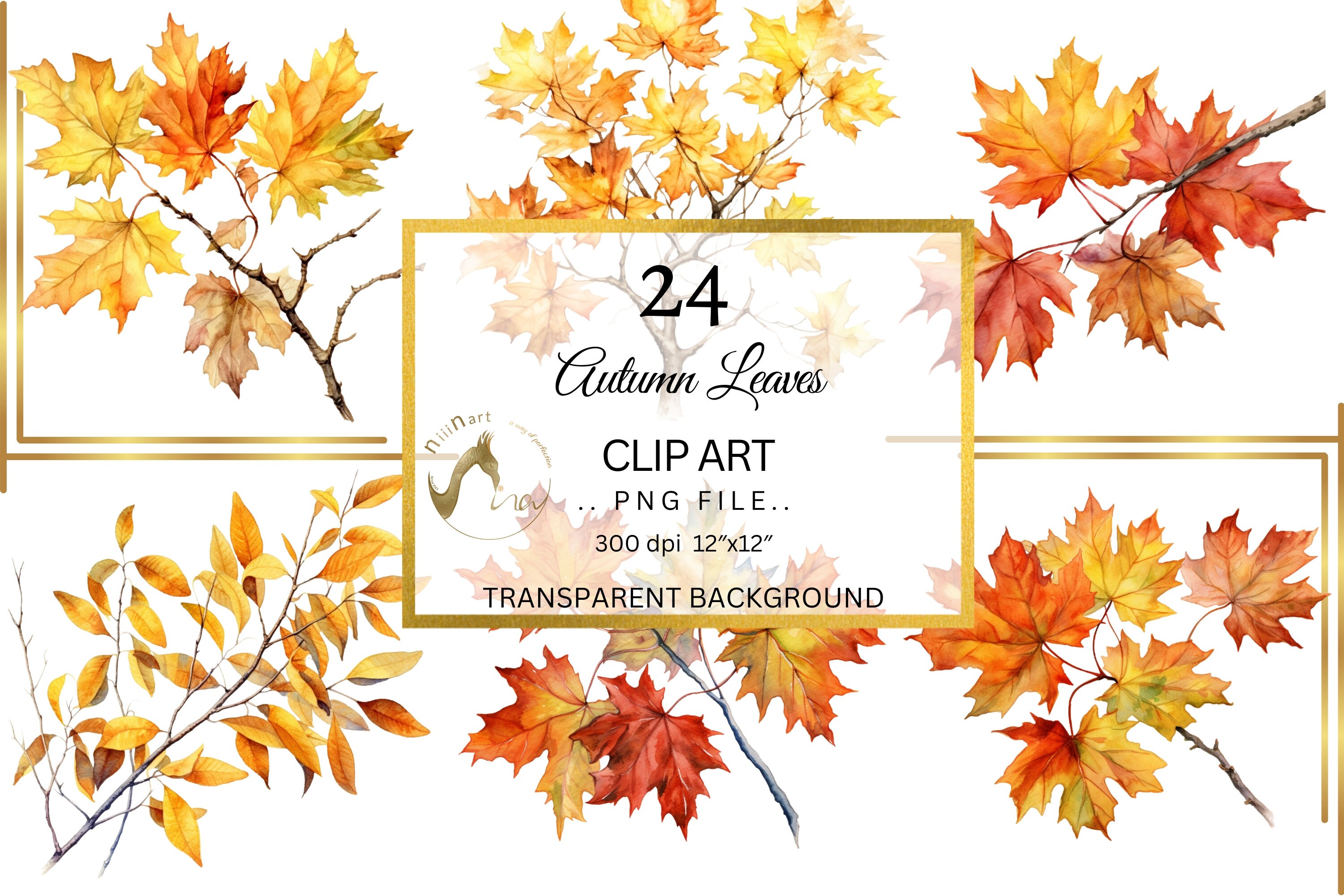 Watercolor Autumn Leaves Clipart Autumn Clipart Autumn - Etsy