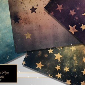 Vintage Starry Night Digital Paper, High-quality Printable for Junk ...