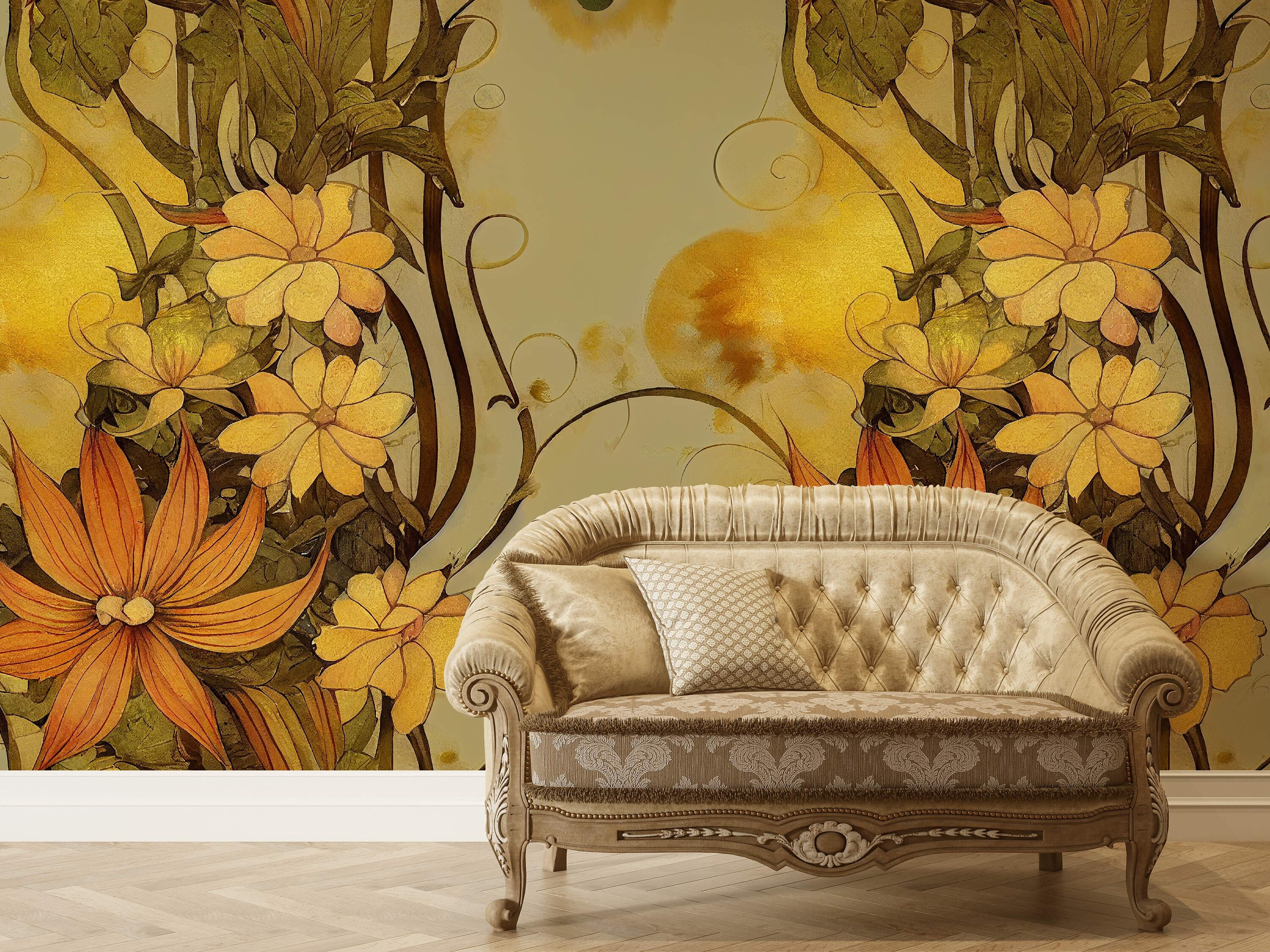 Vintage Art Nouveau Seamless Digital Pattern 2 Vintage - Etsy