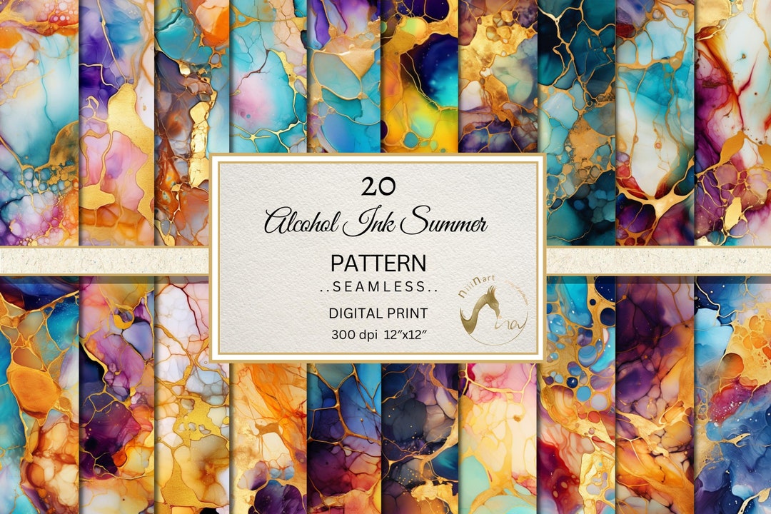 Alcohol Ink Digital Paper, Summer Abstract Patterns (PDF) - Etsy