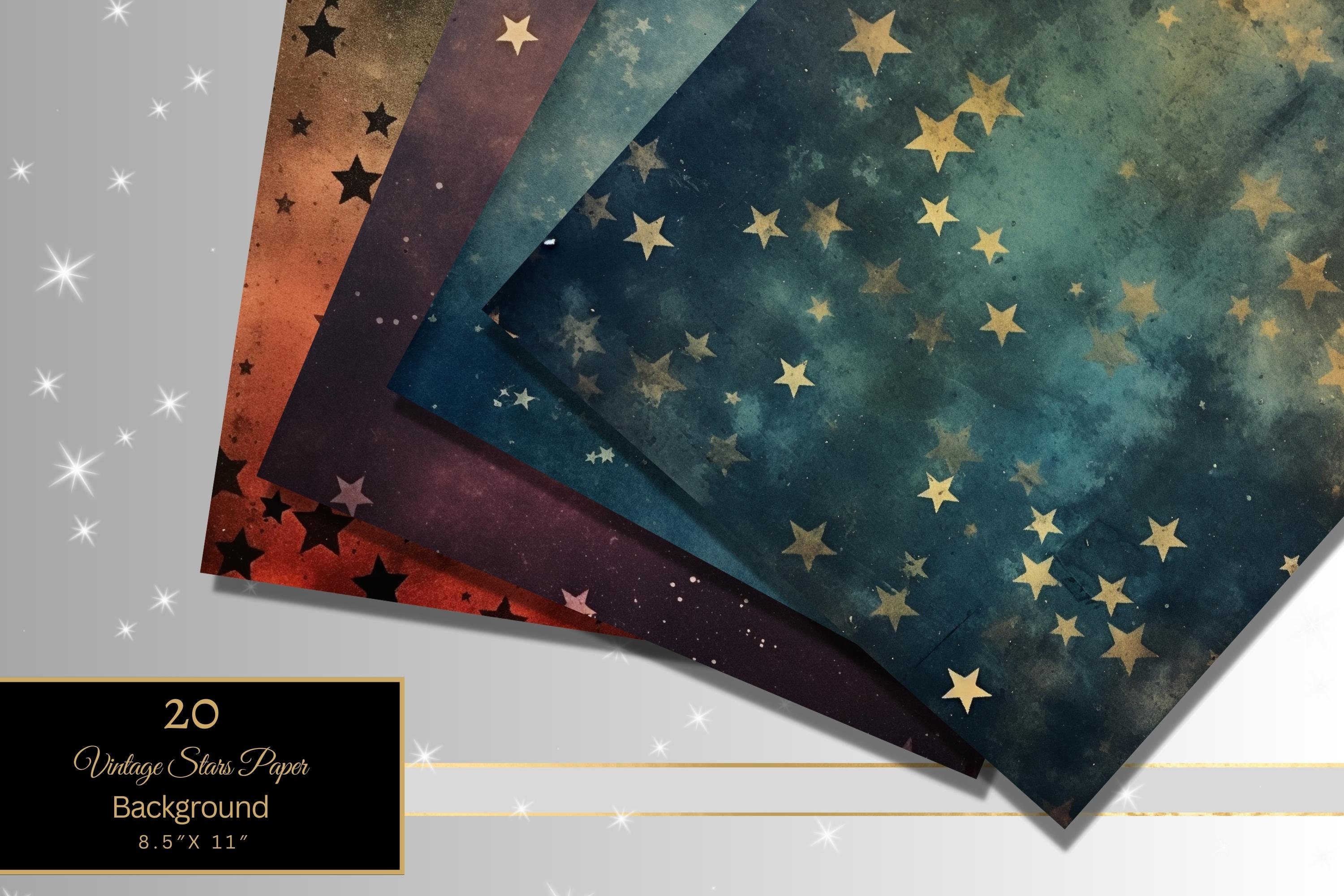 Vintage Starry Night Digital Paper High-quality Printable for - Etsy
