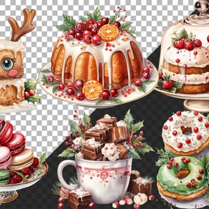 Watercolor Christmas Sweets Clipart Bundle, Christmas Candy, Cookies ...