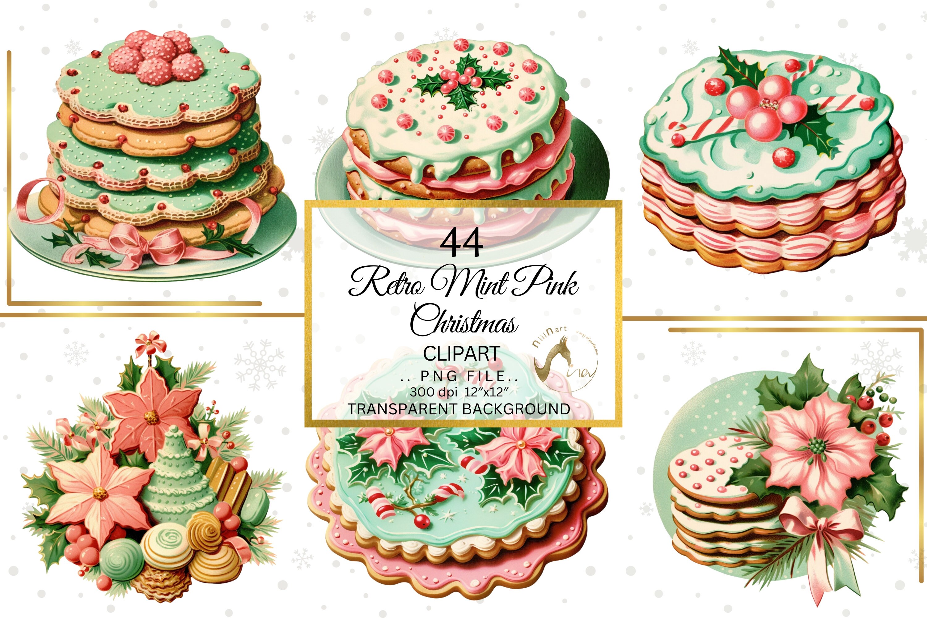 Retro Christmas Sweets Clipart, Pastel Candy PNG (digital Download) - Etsy
