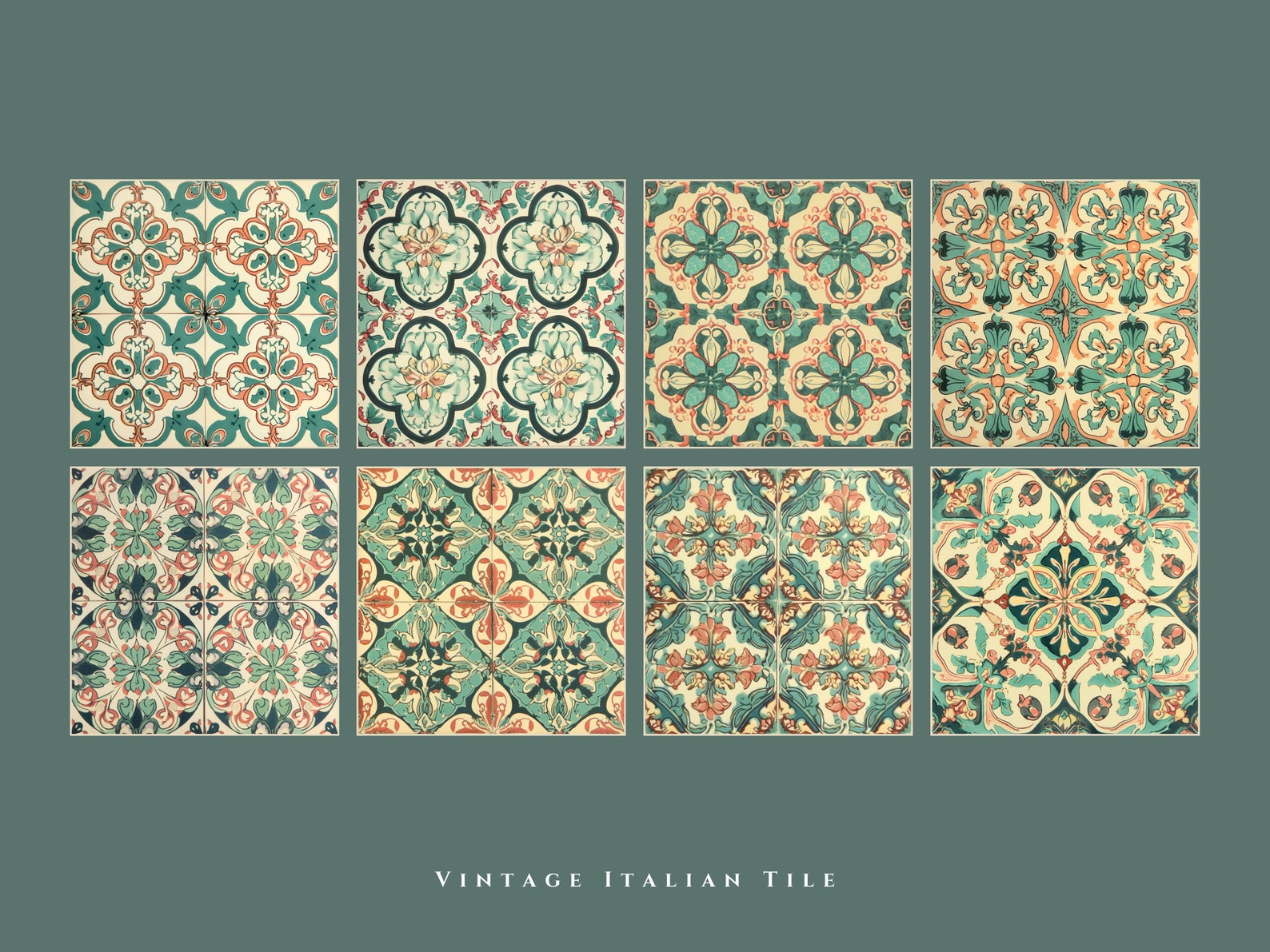 Vintage Italian Tile Ceramic Tiles Aged Rustic Tile Digital - Etsy