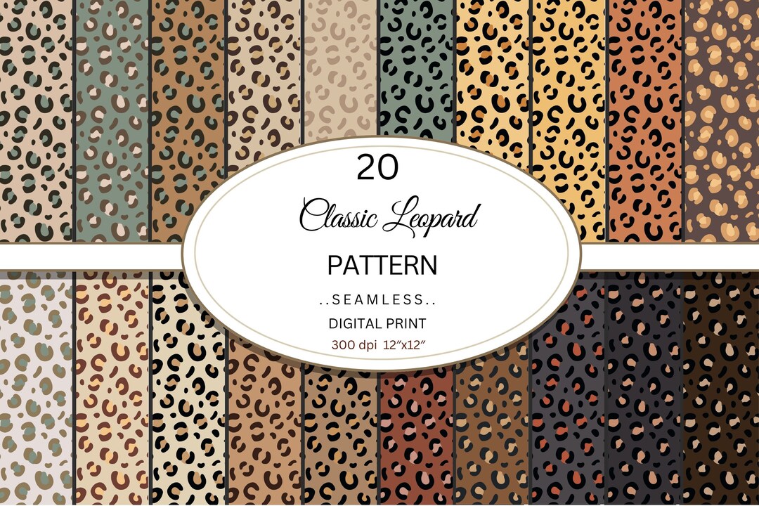 Classic Leopard Digital Paper, Seamless Leopard Skin Pattern ...