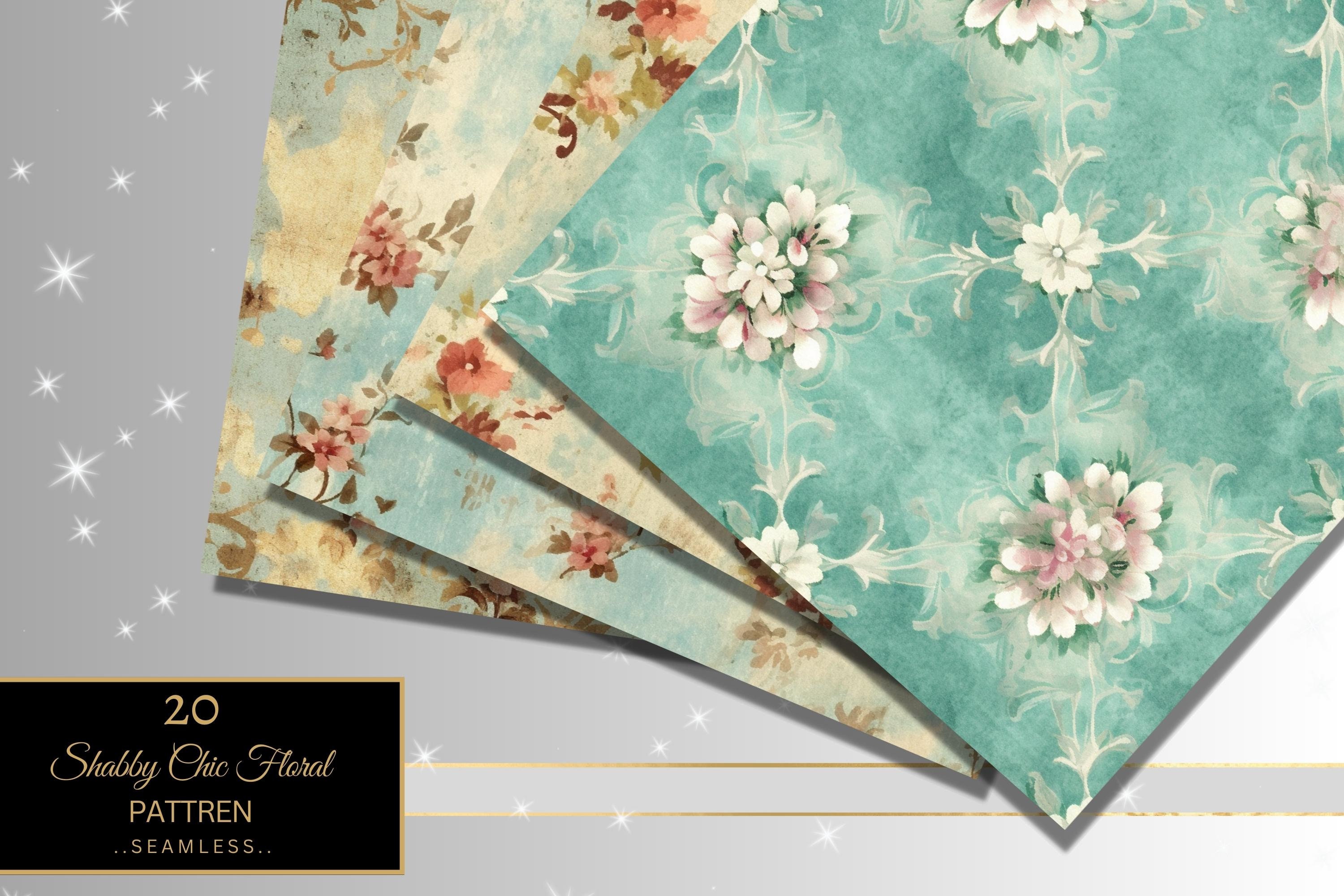 Seamless Vintage Flowers Digital Paper Shabby Chic Floral - Etsy