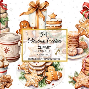 Christmas Cookies Clipart, Clip Art Set of Gingerbread, Christmas ...