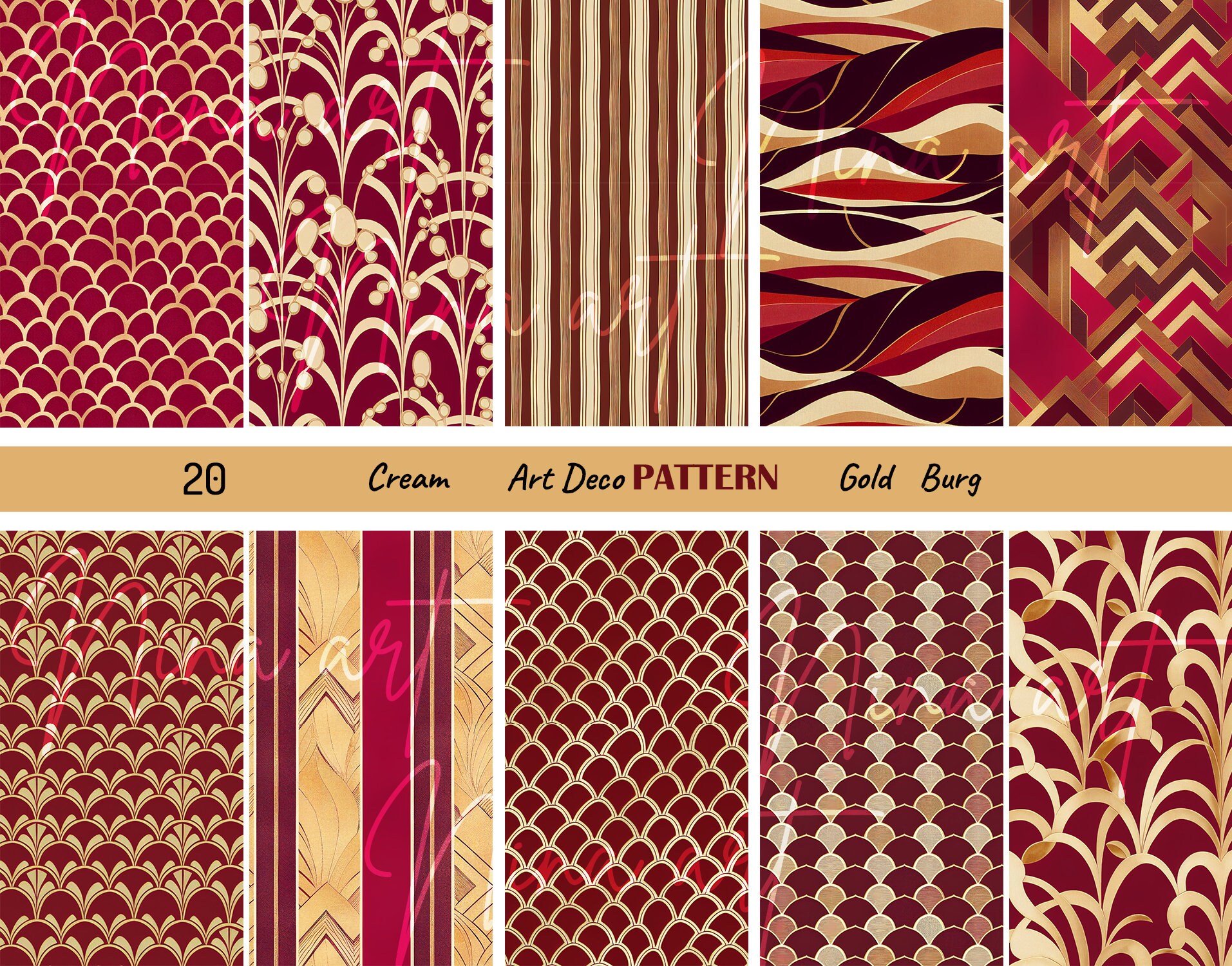 Burgundy Gold Digital Paper Seamless Abstract Pattern Art - Etsy